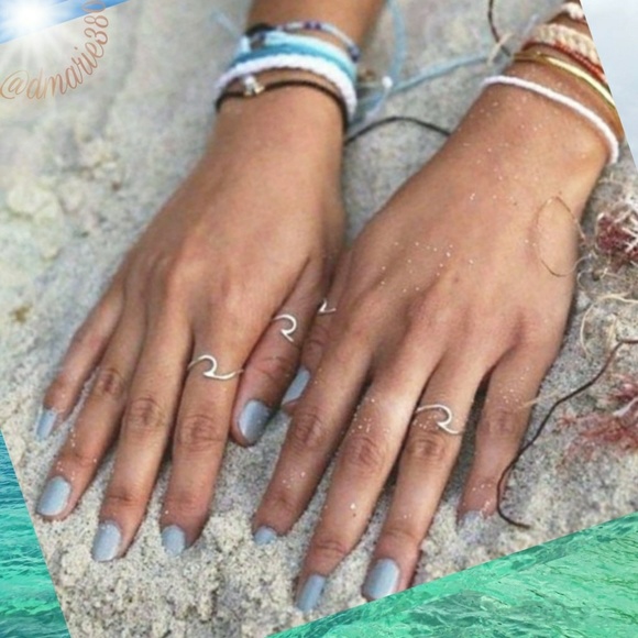 Jewelry | New Unique Bohemian Beachy Ocean Wave Ring Silver | Poshmark